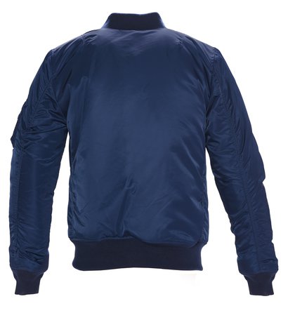 nylon flight jacket navy back – Leather64TEN